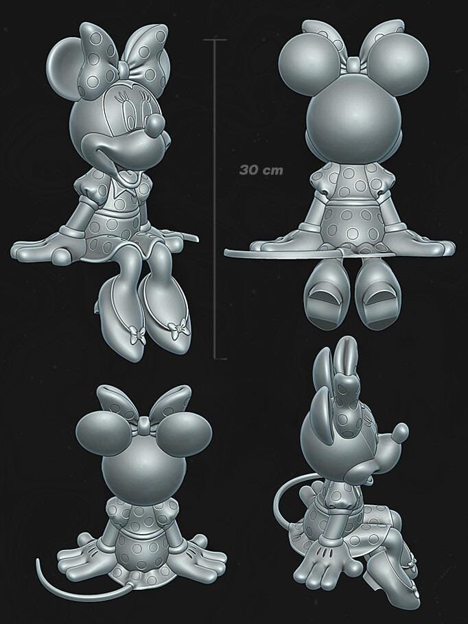 Minnie Mouse Figure STL File, Minnie Mouse STL, 3D Minnie Mouse Model ...