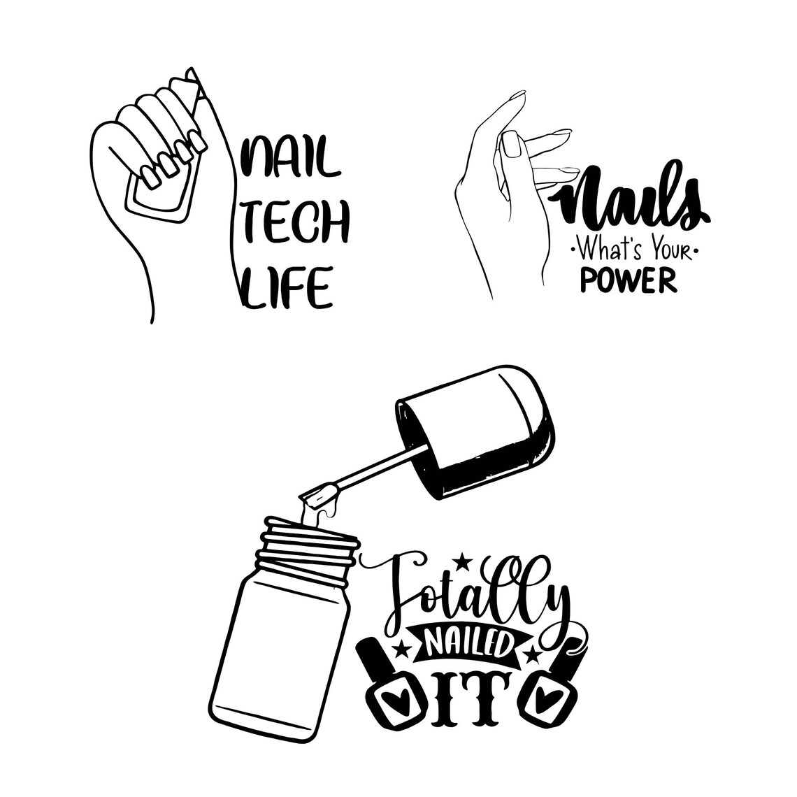 Nail Tech Life Svg Bundle, Makeup Clipart, Salon Life Vector, Nail ...