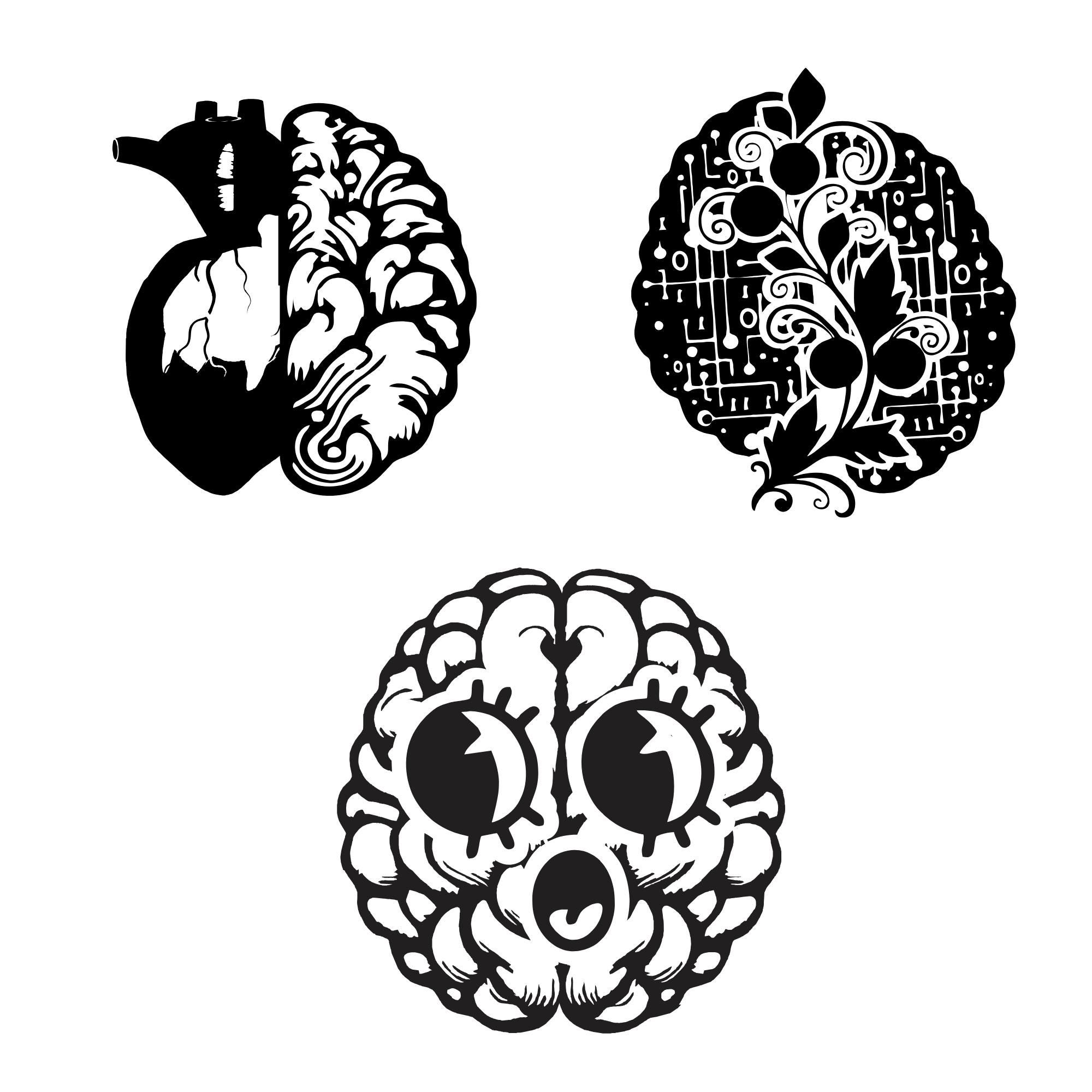 Brain Svg Bundle, Mind Clipart, Human Brain Vector, Brain Decal, Brain ...