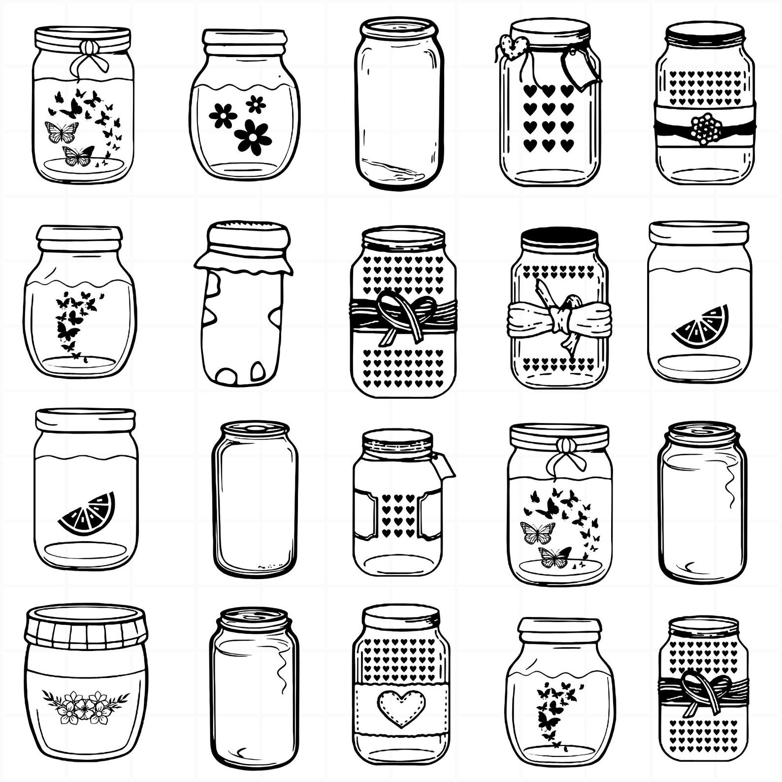 Mason Jar Svg Bundle, Mason Jar Svg File, Mason Jars, Glass Jar, Laser ...