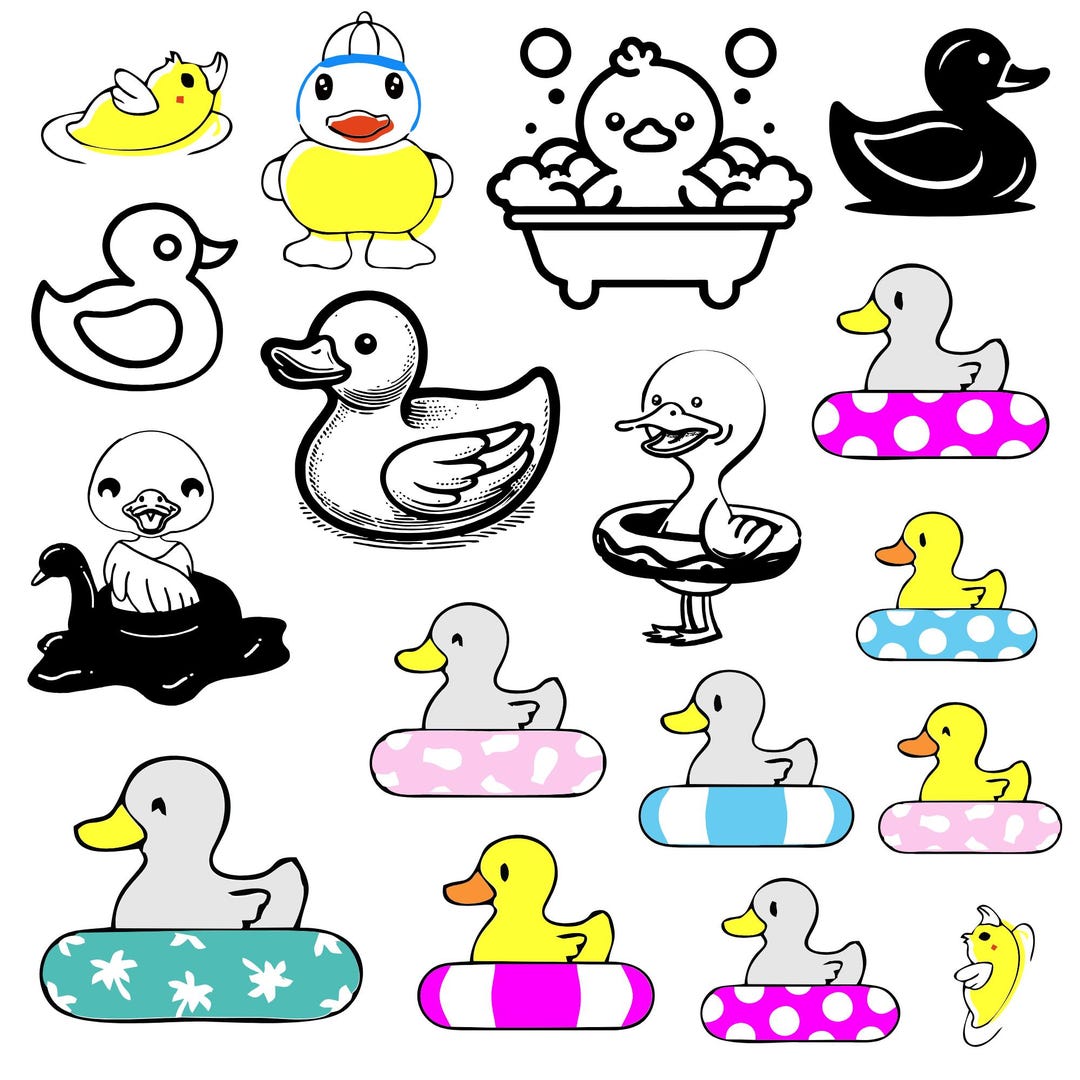Bath Duck Svg Bundle, Duck Svg, Rubber Duck Svg, Laser Files, Bird ...