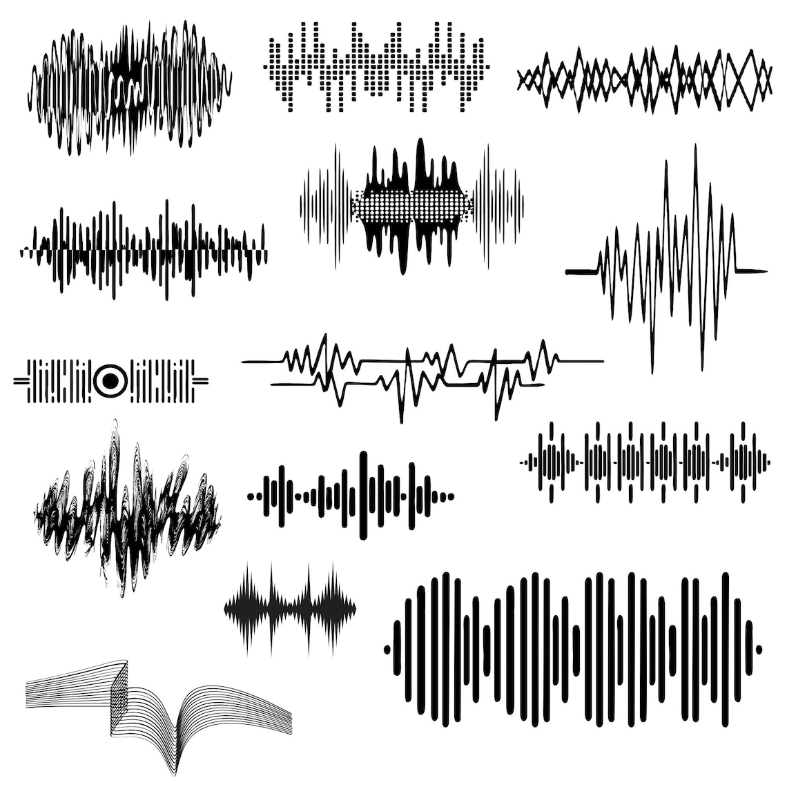 Sound Wave Svg Bundle, Sound Wave Clipart, Wave Vector, Sound Wave ...
