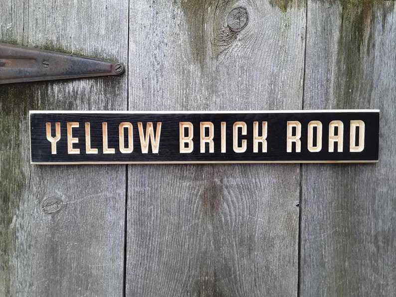 Carved/routed Painted Wood Street Sign YELLOW BRICK ROAD Elton - Etsy