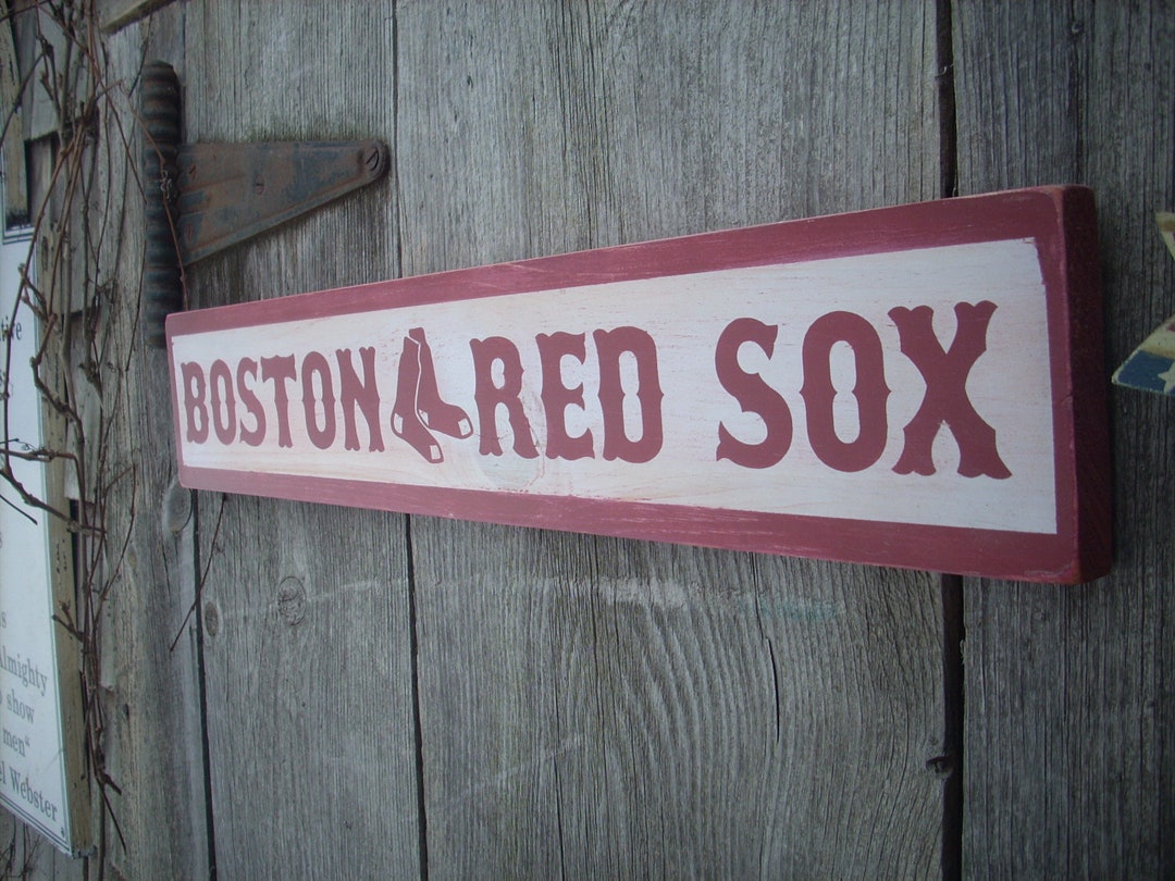Boston Red Sox Painted Wood Shabby Primitive Distressed Sign - Etsy
