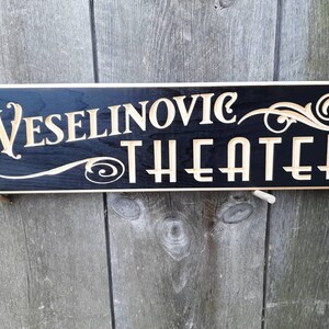 CUSTOM Routed Carved Family Name Theater Theatre Sign Free Shipping ...