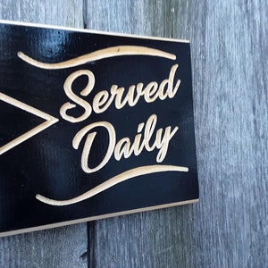 Routed Carved Engraved Painted Wood Sign Good Eats Sign Served Daily ...