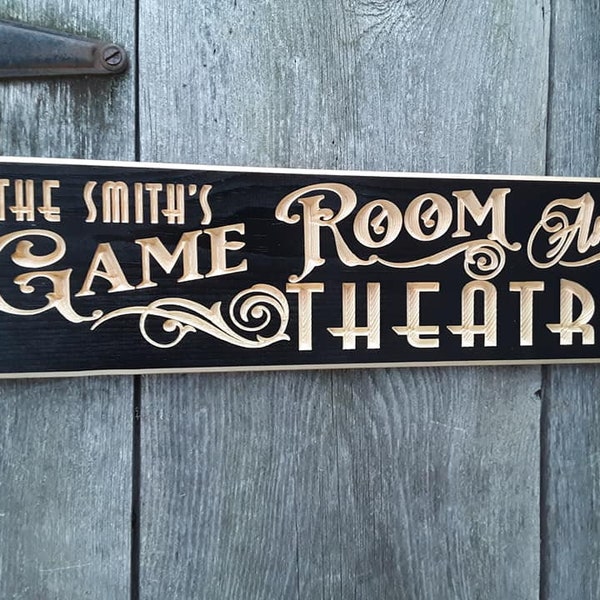 Theater Room Sign - Etsy