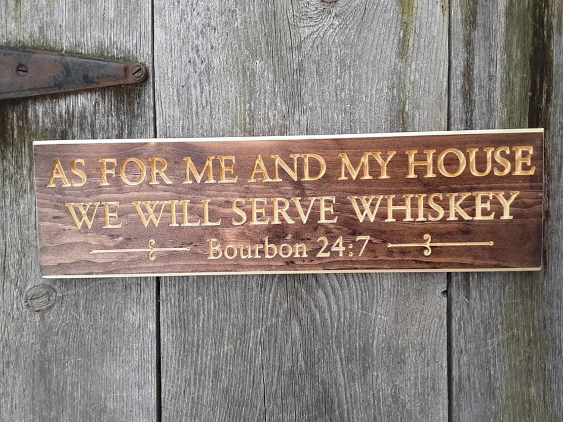 Routed Carved painted / Stained wood Sign As for me and my | Etsy