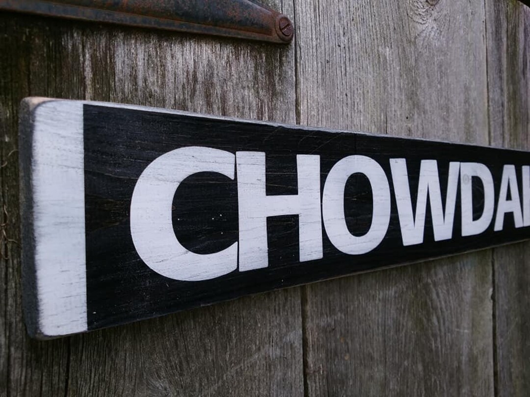 Chowdah Clam Chowder Sign, Distressed Raw Bar Decor - Etsy