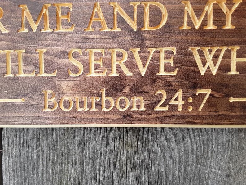 Routed Carved Painted / Stained Wood Sign as for Me and My - Etsy