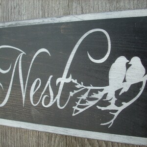 Our Nest Sign Birds in a Nest Painted Shabby Wooden Sign - Etsy