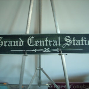 Grand Central Station Sign Wooden Painted Chic Shabby Cottage Primitive ...