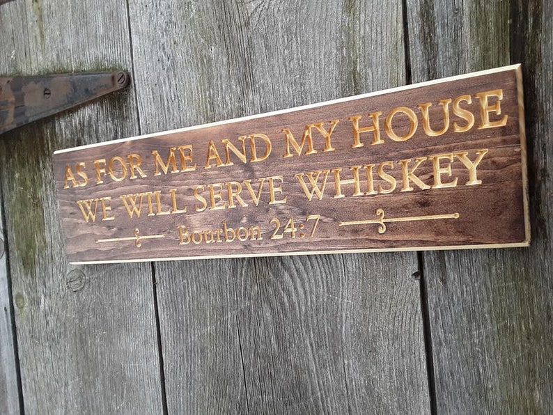 Routed Carved Painted / Stained Wood Sign as for Me and My - Etsy