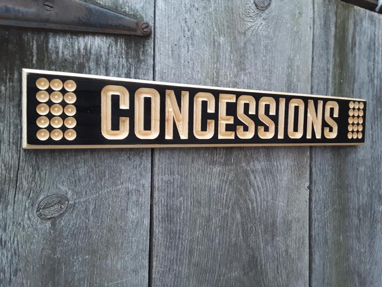 Routed Carved Engraved CONCESSIONS Sign Black With Natural Lettering ...