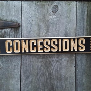 Routed Carved Engraved CONCESSIONS Sign Black With Natural Lettering ...