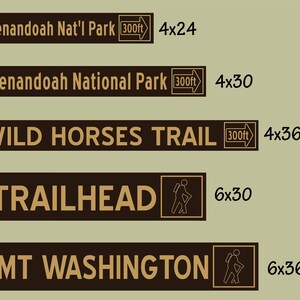 CUSTOM Hiker Trail Hiking Trail Sign Routed Carved Sign Dark Brown With ...