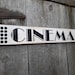 Cinema Sign Wooden Shabby Chic Painted Marquis Marquee Movies Media ...