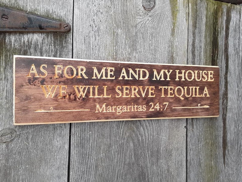 Routed Carved Painted / Stained Wood Sign as for Me and My - Etsy