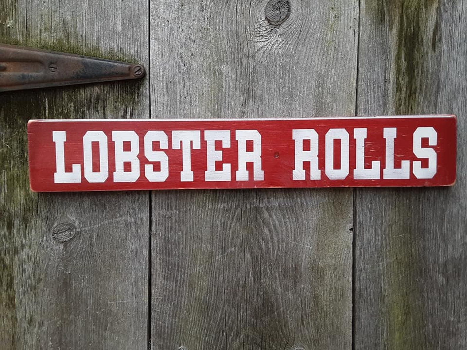 LOBSTER ROLLS Shabby Primitive Wooden Sign Ocean Beach Sailing Seafood ...