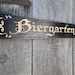 Routed Carved Engraved Biergarten Sign Black With Natural Lettering ...