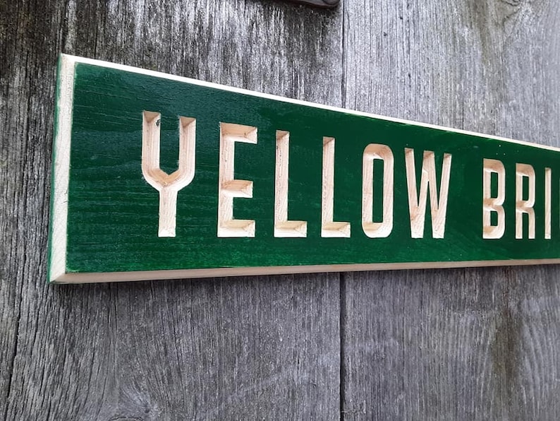Carved/routed Painted Wood Street Sign YELLOW BRICK ROAD Elton - Etsy