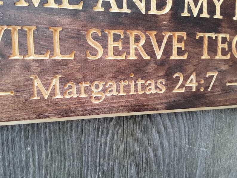 Routed Carved Painted / Stained Wood Sign as for Me and My - Etsy