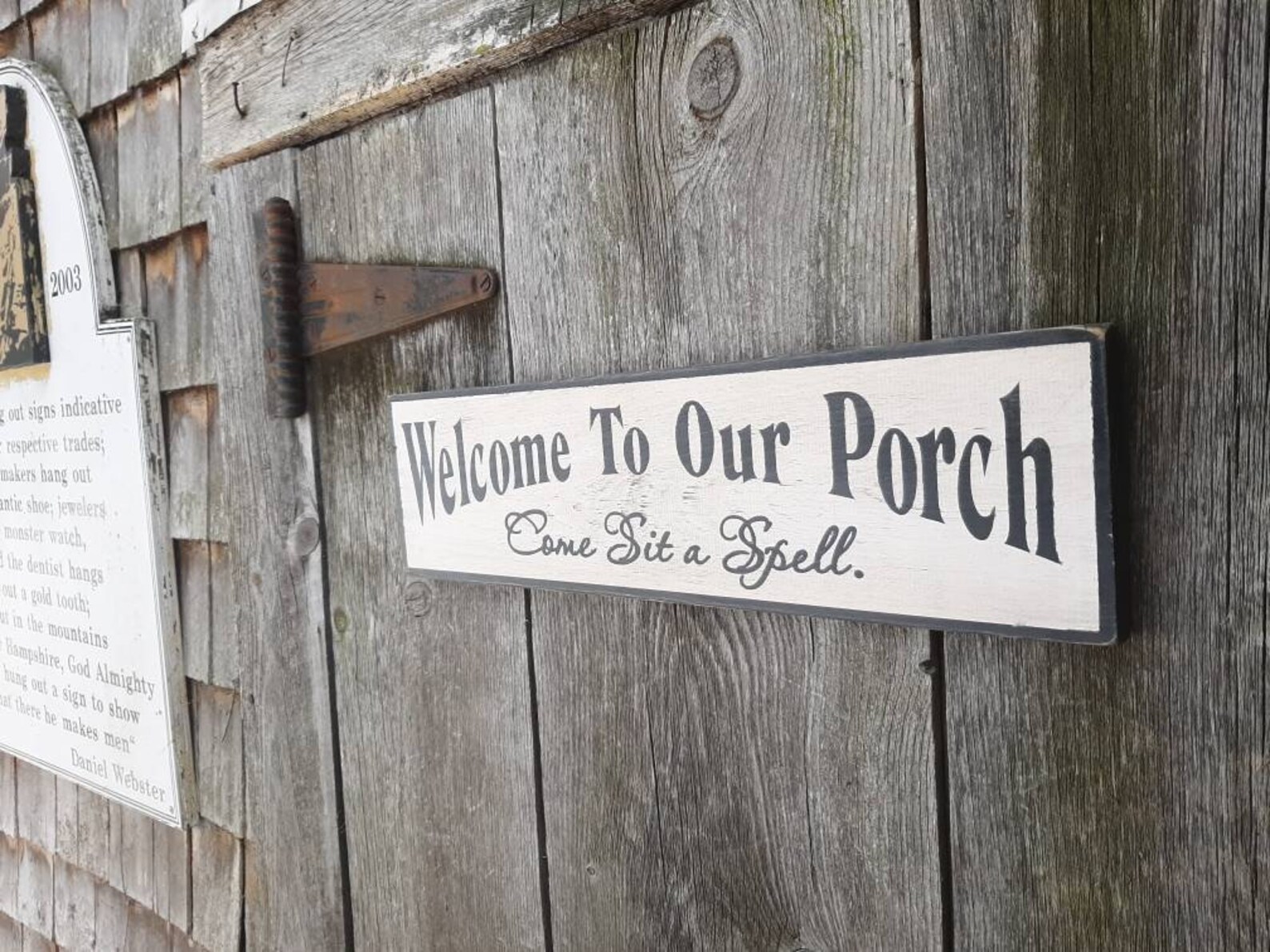 Welcome to Our Porch- Come Sit a Spell Sign Wooden Shabby Chic Painted ...