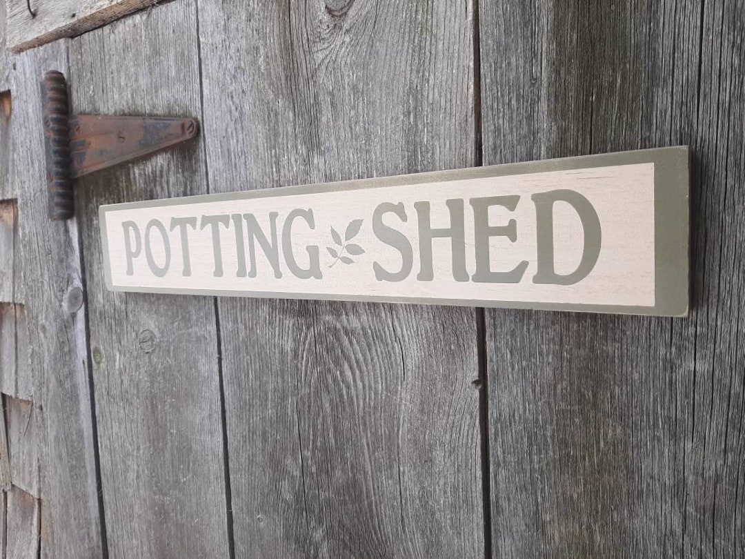 Potting Shed Sign Wooden Shabby Chic Farm Gardening Sign - Etsy