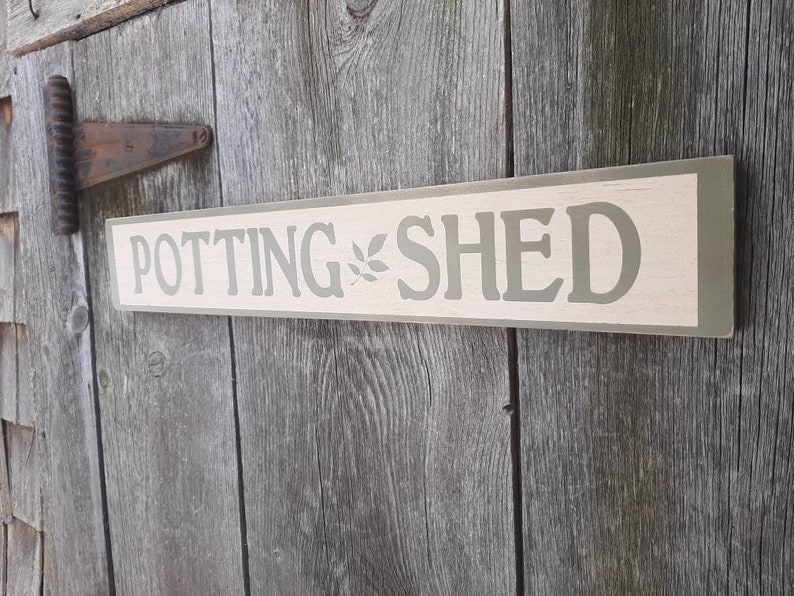 Potting Shed Sign Wooden Shabby Chic Farm Gardening Sign - Etsy