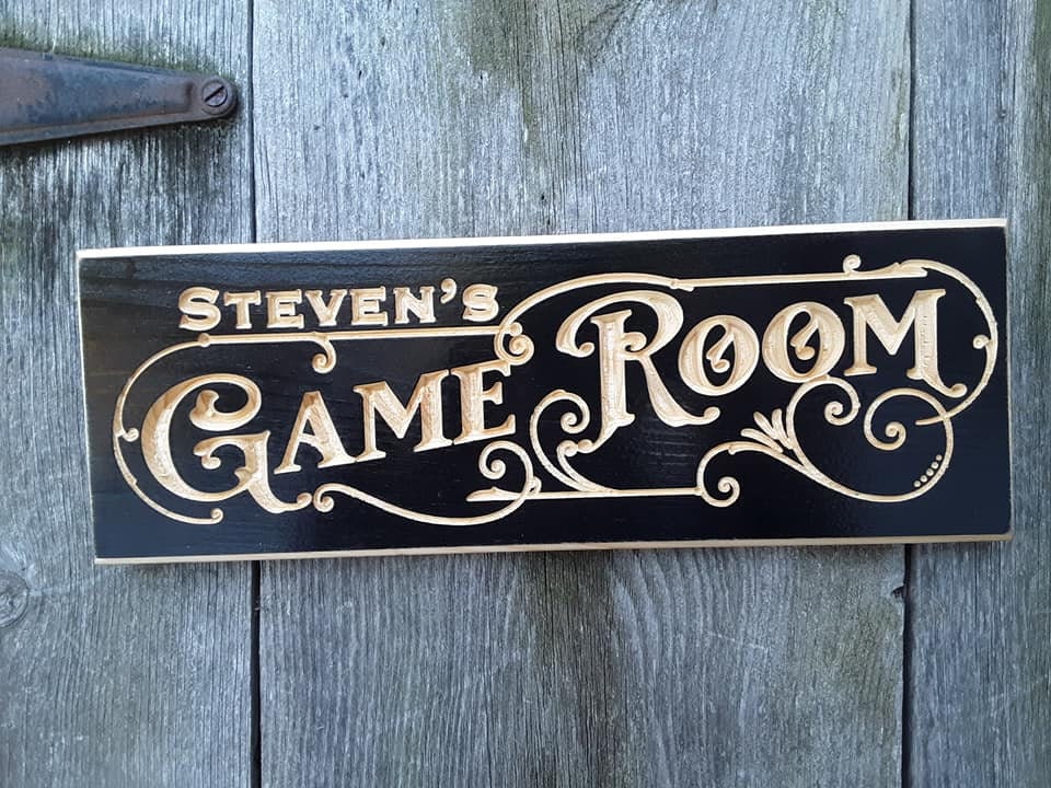 CUSTOM Game Room Sign Routed Carved Engraved Painted Sign | Etsy