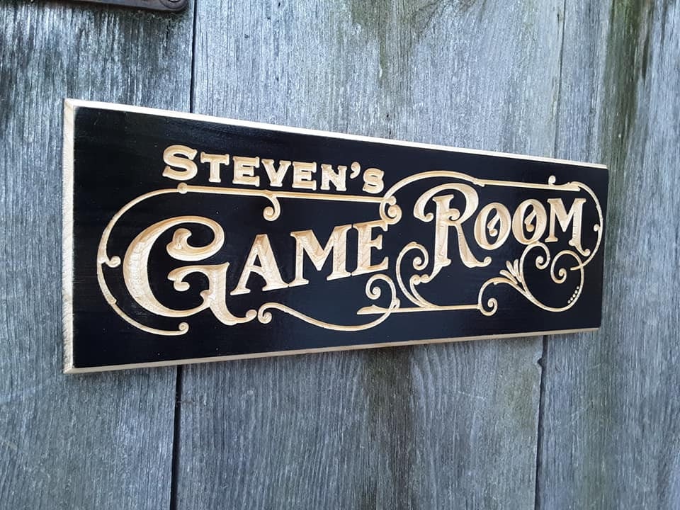 CUSTOM Game Room Sign Routed Carved Engraved Painted Sign | Etsy