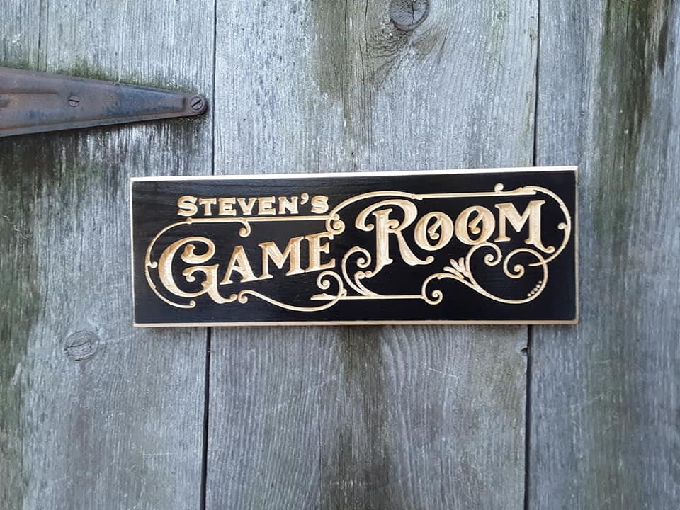 CUSTOM Game Room Sign Routed Carved Engraved Painted Sign Shabby Chic ...
