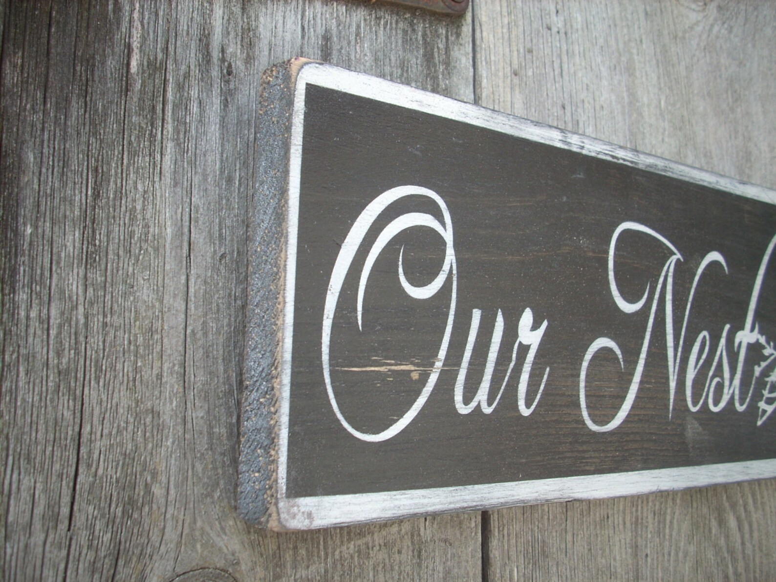 Our Nest Sign Birds in a nest painted Shabby Wooden Sign | Etsy