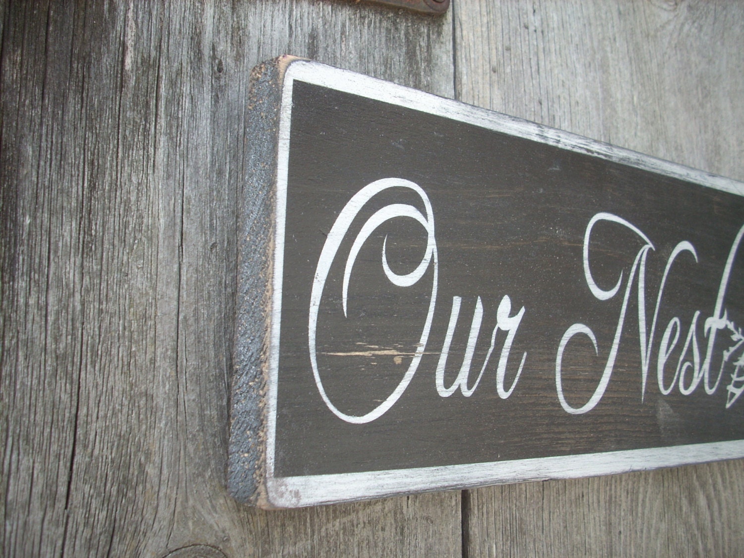 Our Nest Sign Birds in a nest painted Shabby Wooden Sign | Etsy