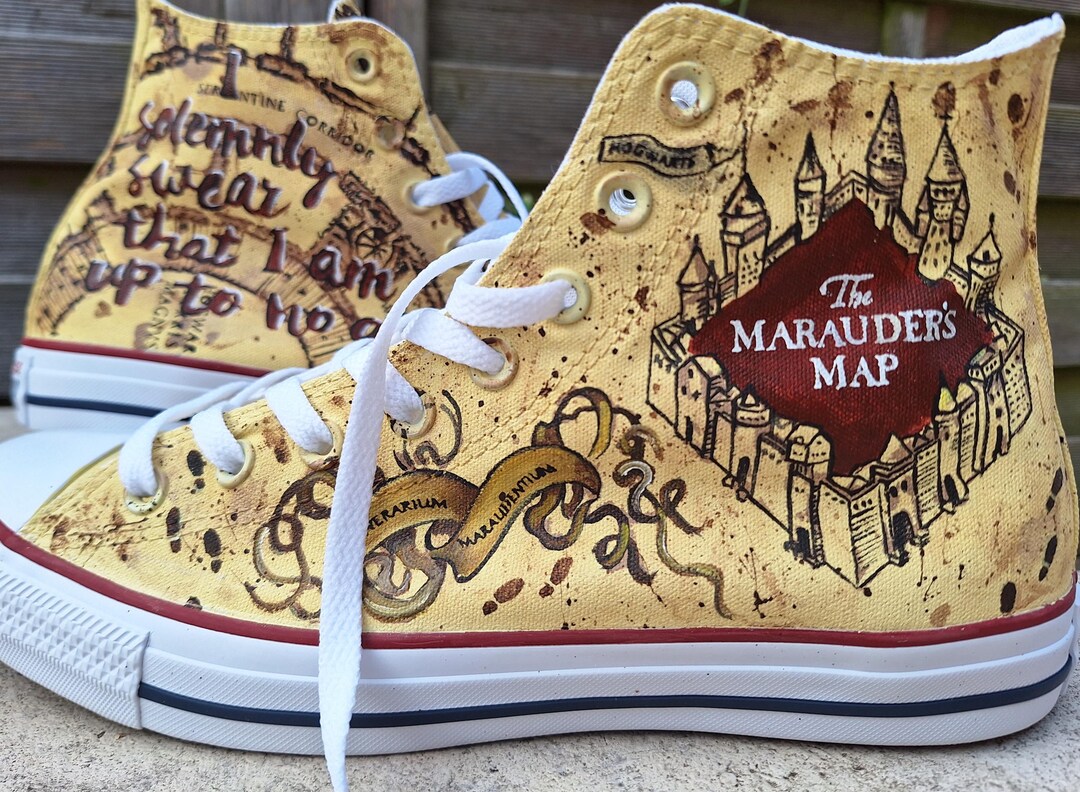 100% Hand Painted. Genuine Converse. Custom Hi Tops Art Shoes - Etsy