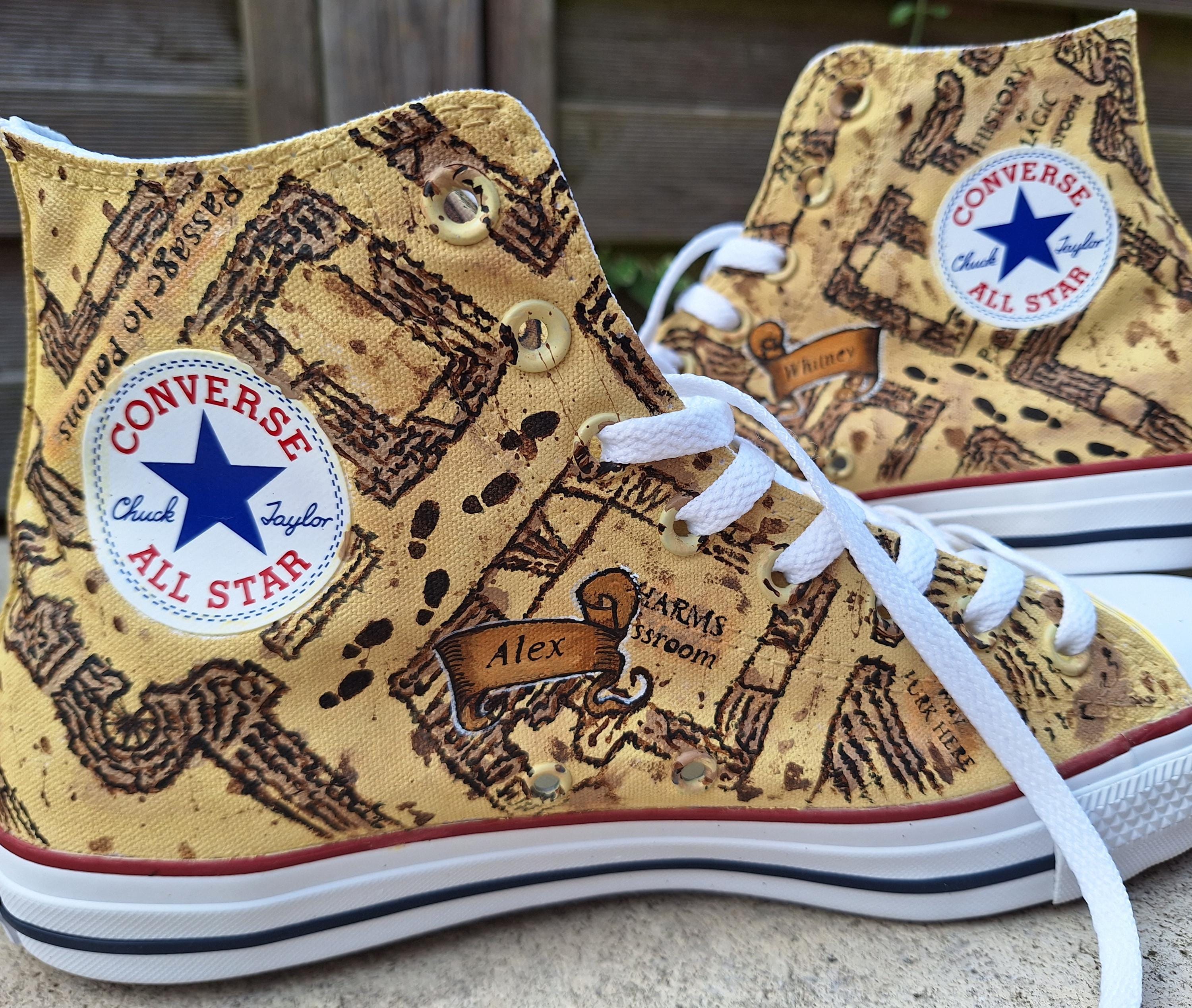 100% Hand Painted. Genuine Converse. Custom Hi Tops Art Shoes - Etsy