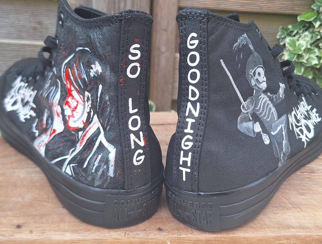 Hand Painted Custom Converse Art Shoes Sneakers Rock Band Music - Etsy