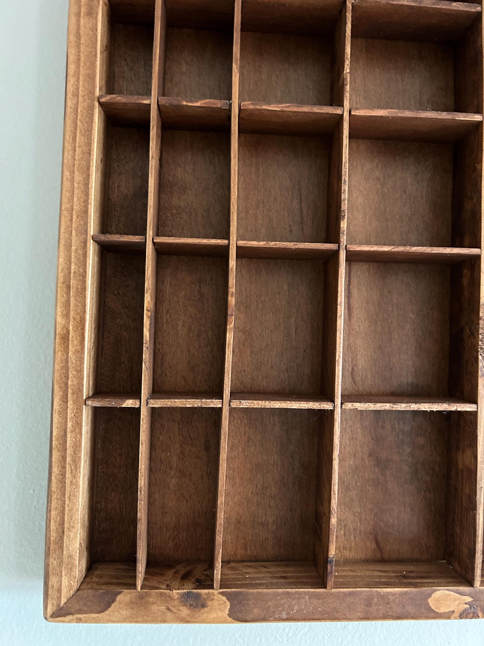 Small Handmade Wooden Printer's Tray: Knick Knack Shelf, Crystal ...