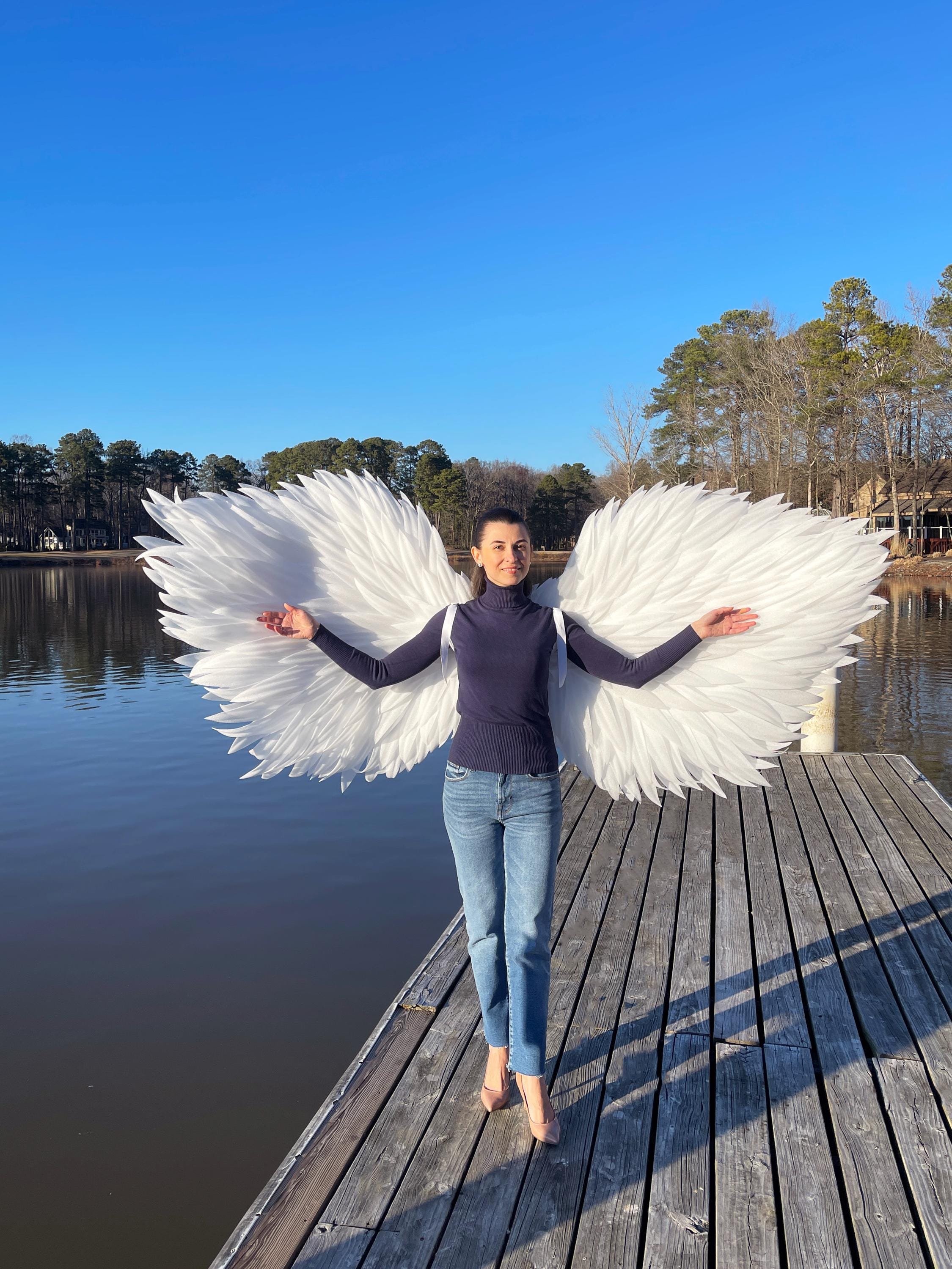 White Angel Wings, White Moving Wings, Flexible Wings, White Wings ...