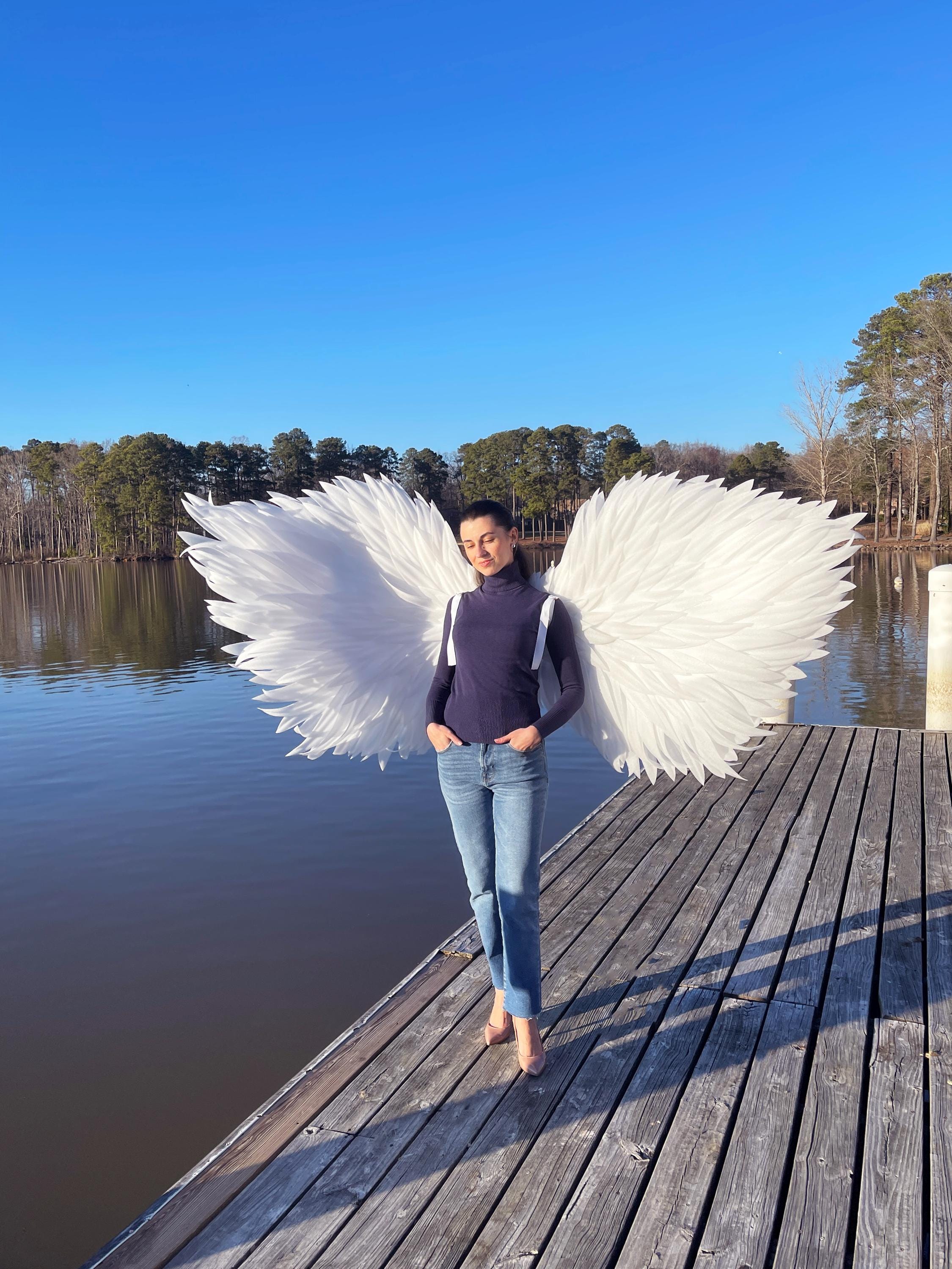 White Angel Wings, White Moving Wings, Flexible Wings, White Wings ...