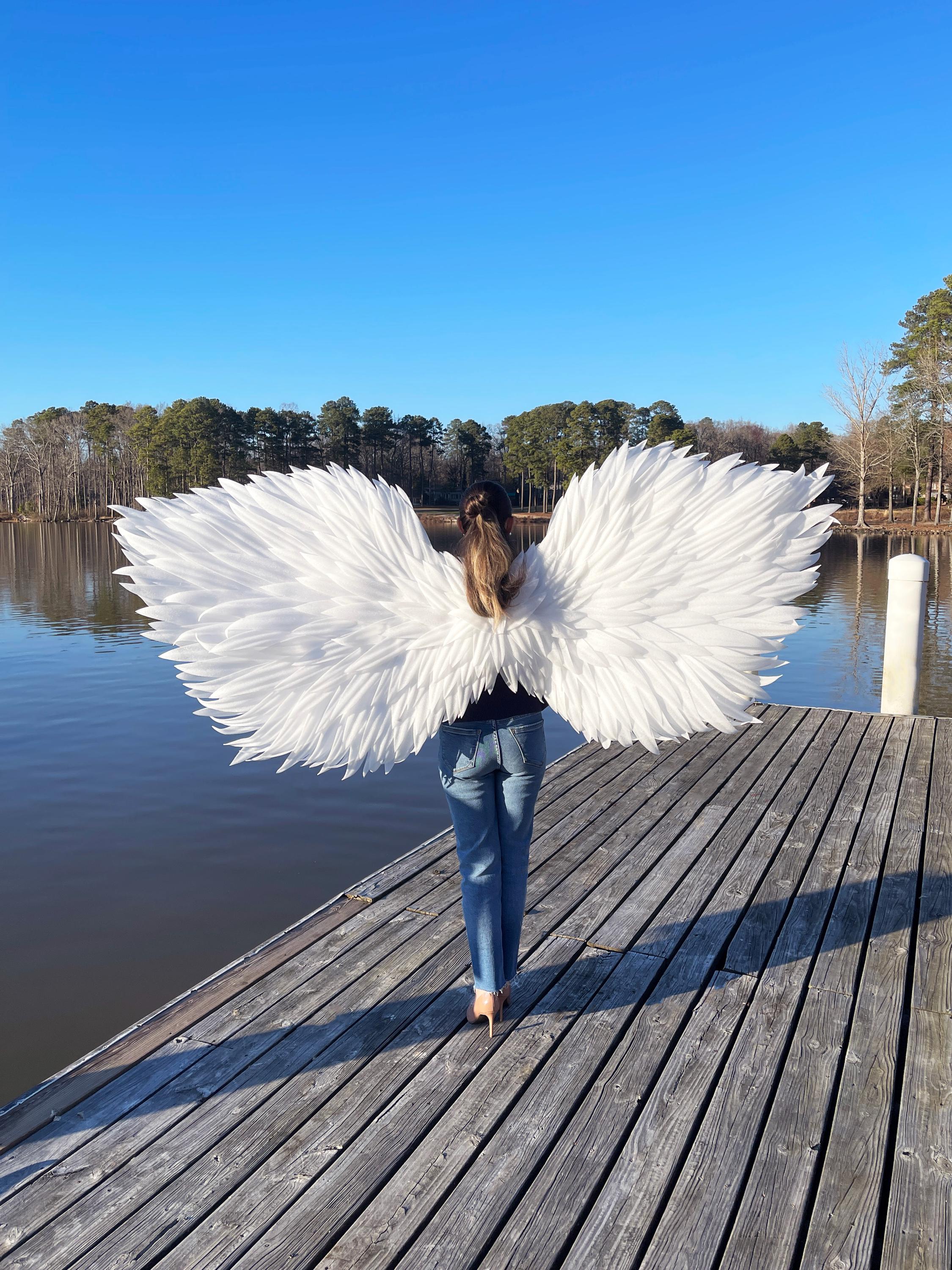 White Angel Wings, White Moving Wings, Flexible Wings, White Wings ...