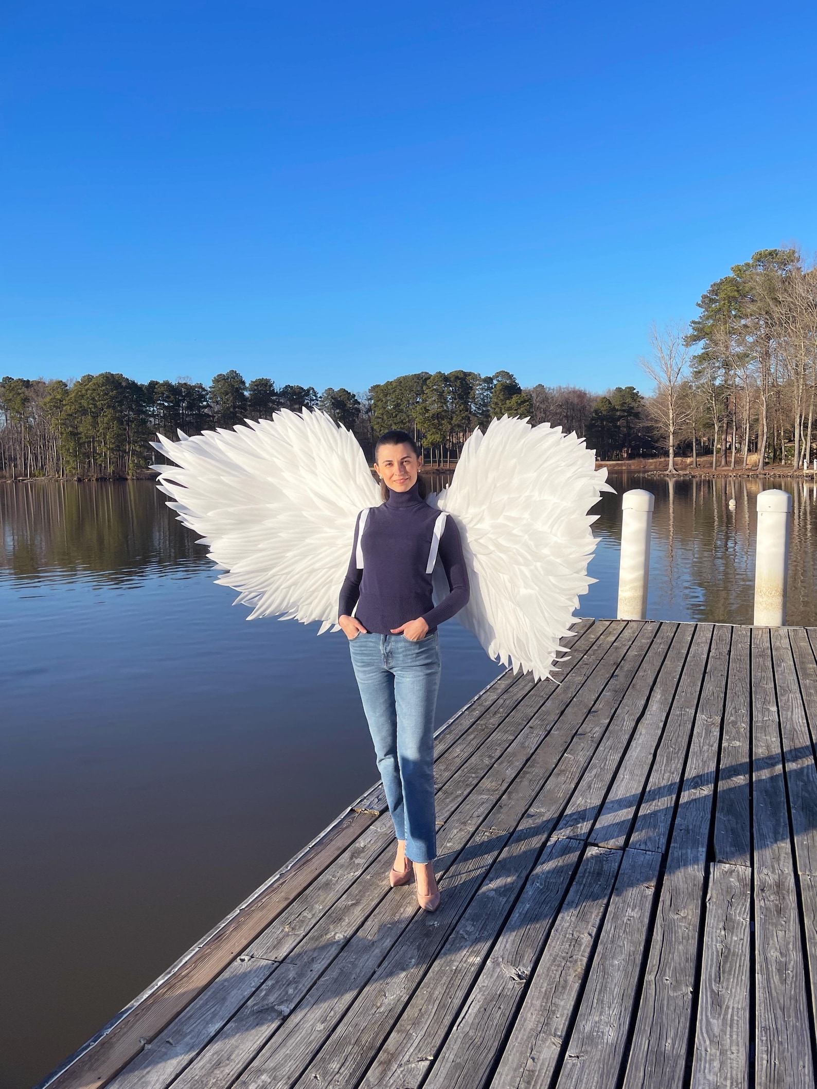 White Angel Wings, White Moving Wings, Flexible Wings, White Wings ...