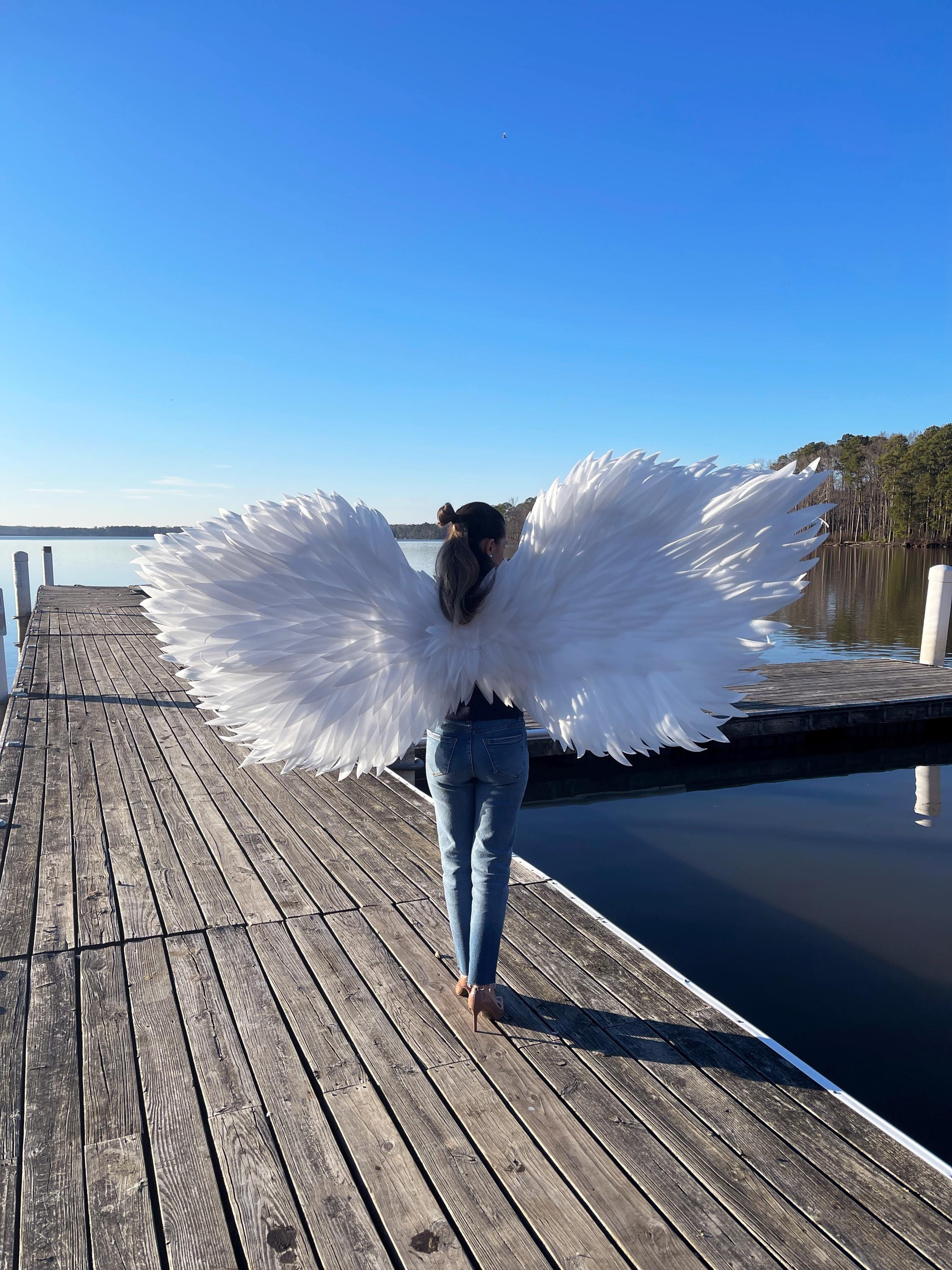 White Angel Wings, White Moving Wings, Flexible Wings, White Wings ...