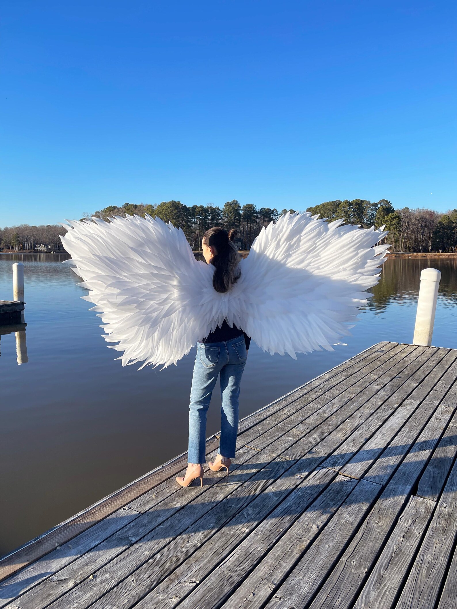 White Angel Wings, White Moving Wings, Flexible Wings, White Wings ...