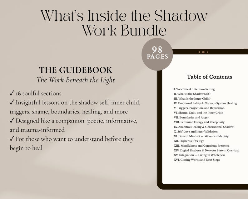 Shadow Work Journal and Guidebook Bundle: Inner Child Healing ...