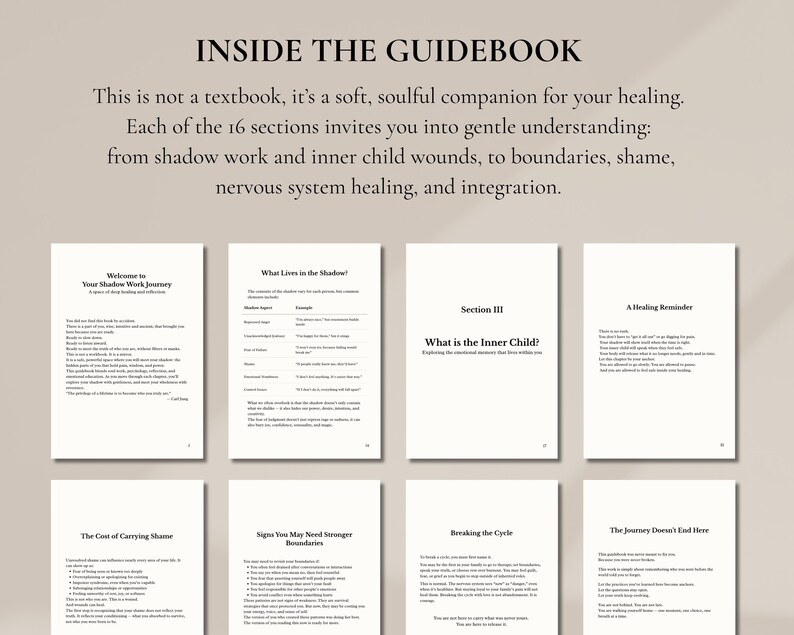 Shadow Work Journal and Guidebook Bundle: Inner Child Healing ...