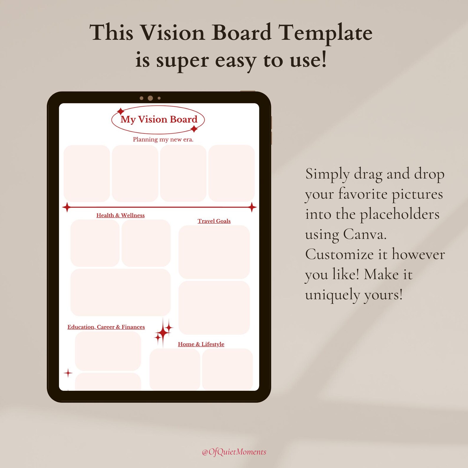 2025 Vision Board Template: Editable Canva Design (digital Download) - Etsy