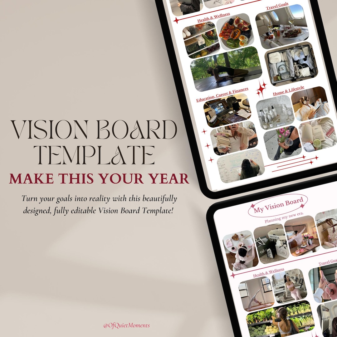2025 Vision Board Template: Editable Canva Design (digital Download) - Etsy
