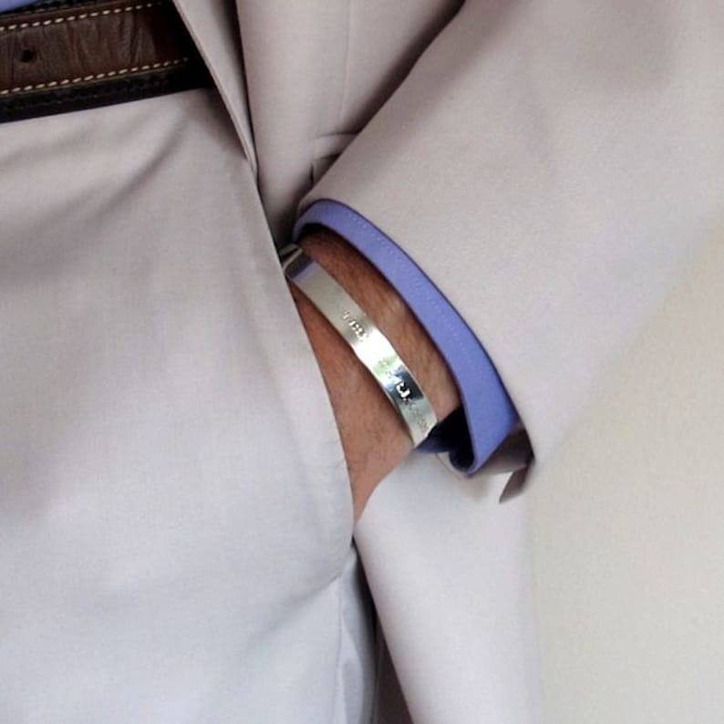 Sterling Silver Plain Cuff Bracelet Flat Cuff Bangle for Men - Etsy UK