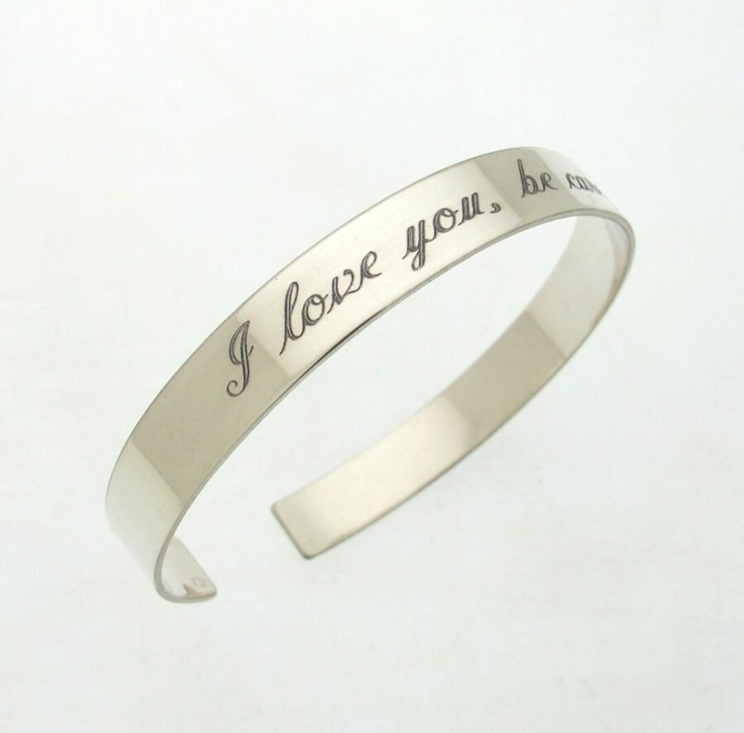 Personalized Love Bracelet for Men Sterling Silver Cuff Bracelet ...